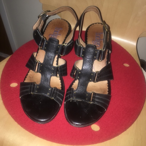 Indigo Clark | Shoes | Indigo Clark Black Leather Wedge Sandals | Poshmark